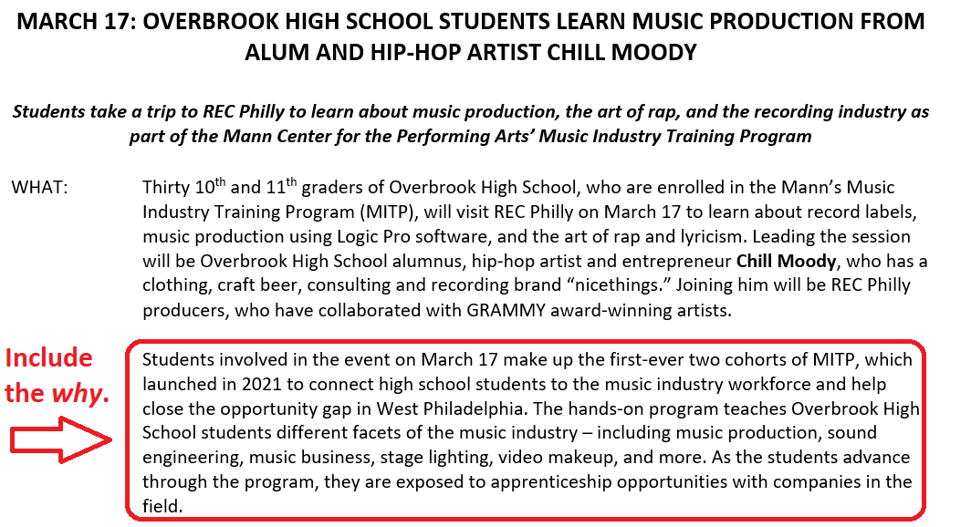 How To Write a Media Advisory